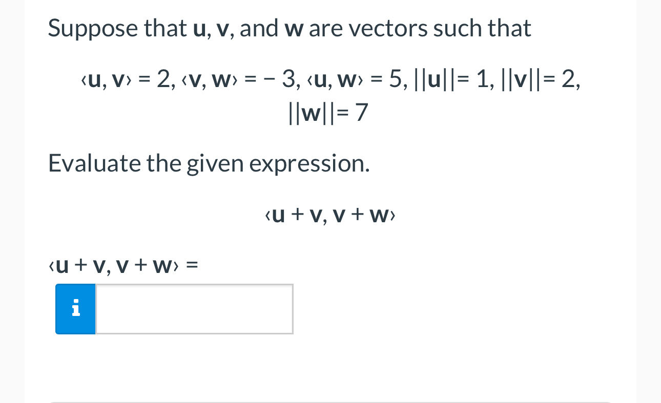 Solved Suppose that u,v, ﻿and w ﻿are vectors such | Chegg.com