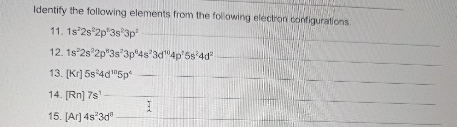 Solved Identify the following elements from the following | Chegg.com