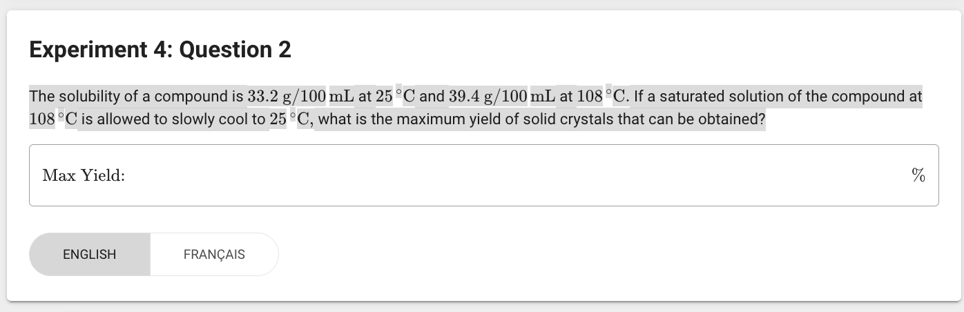 Solved Experiment 4: Question 2The solubility of a compound | Chegg.com