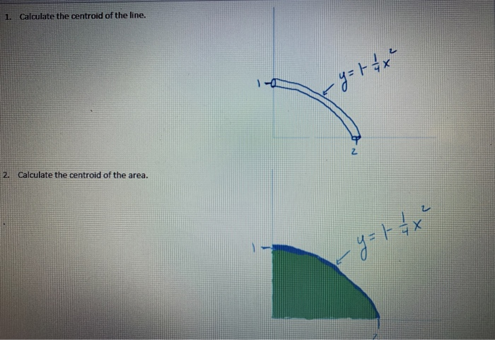 Solved 1. Calculate the centroid of the line. - - - - 2. | Chegg.com
