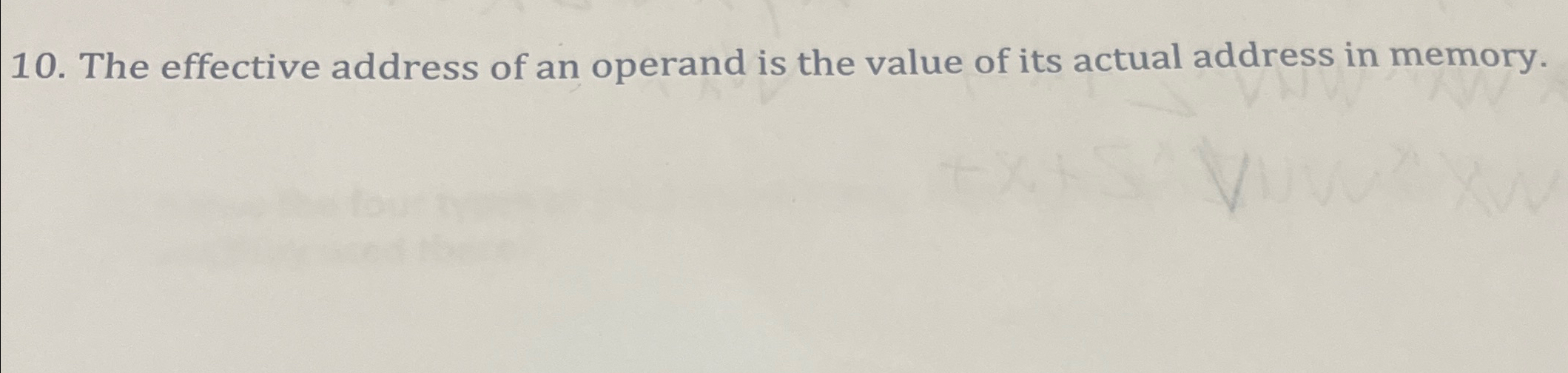 Solved The effective address of an operand is the value of | Chegg.com