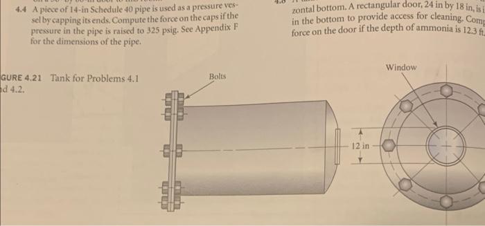 Solved 4.4 A piece of 14-in schedule 40 pipe is used as a | Chegg.com