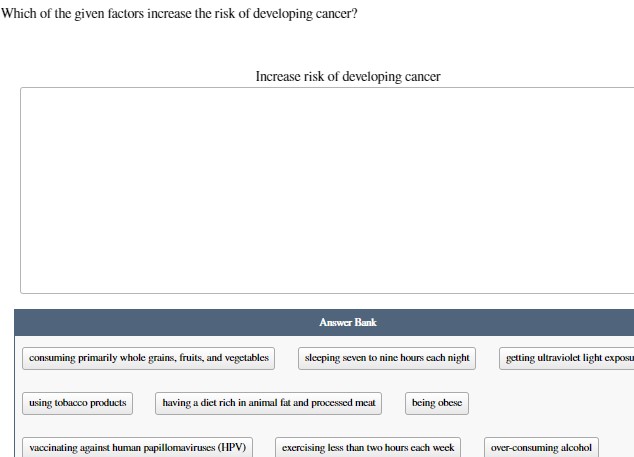Which of the given factors increase the risk of | Chegg.com