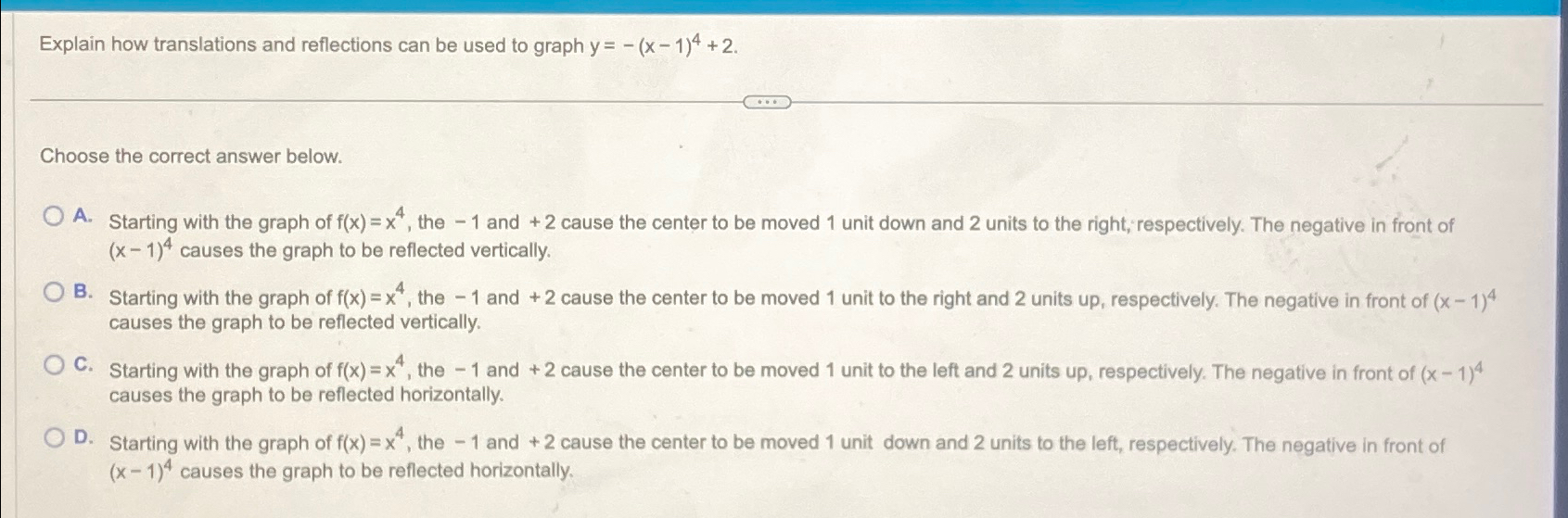Solved Explain how translations and reflections can be used | Chegg.com