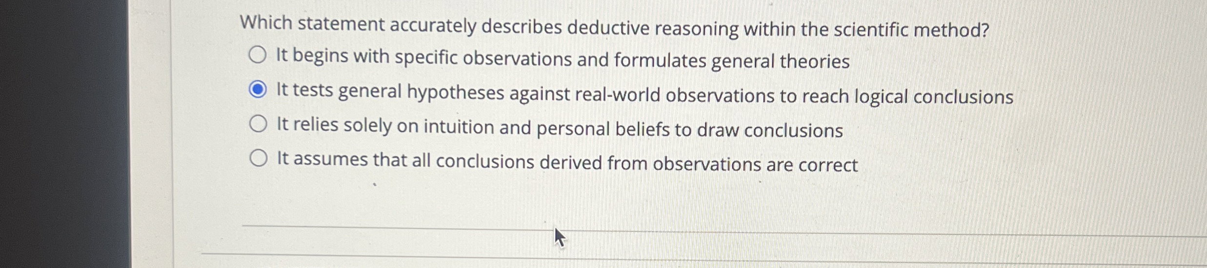 Solved Which statement accurately describes deductive | Chegg.com