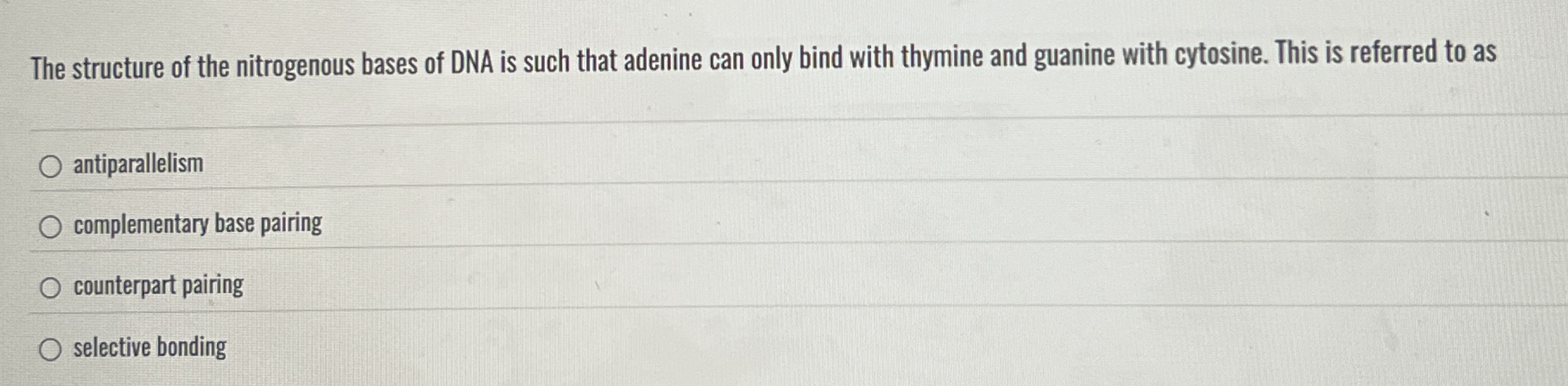 Solved The structure of the nitrogenous bases of DNA is such | Chegg.com