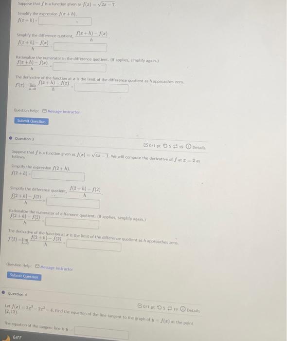 Solved Suppose that f th a finction given as f(x)=2x−7. | Chegg.com
