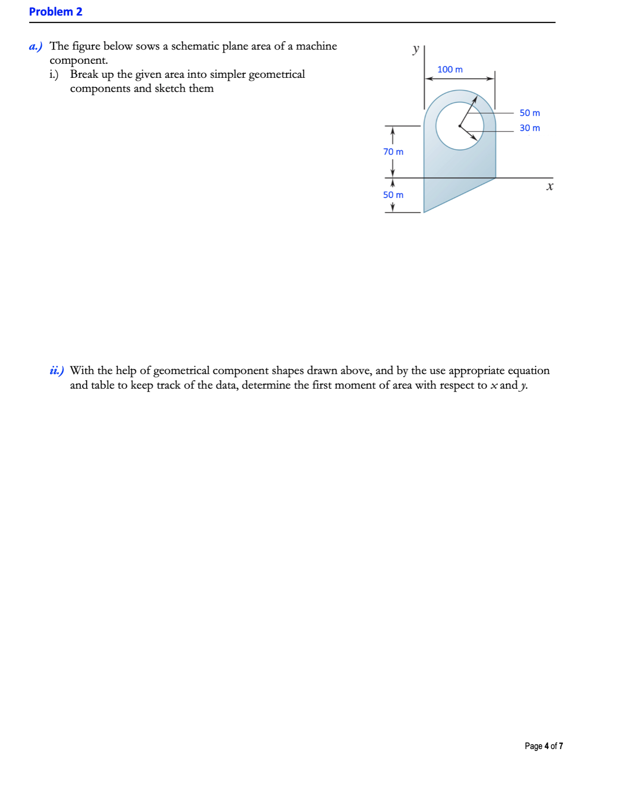 Solved Problem 2The figure below sows a schematic plane area | Chegg.com