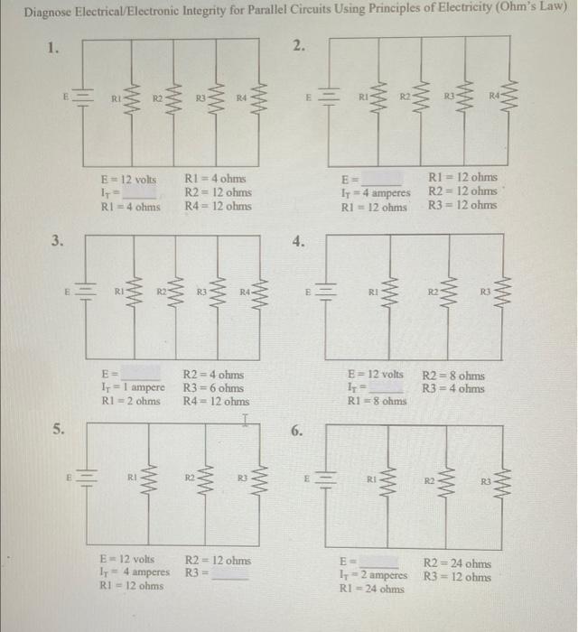 Solved Diagnose Electrical/Electronic Integrity for Parallel | Chegg.com