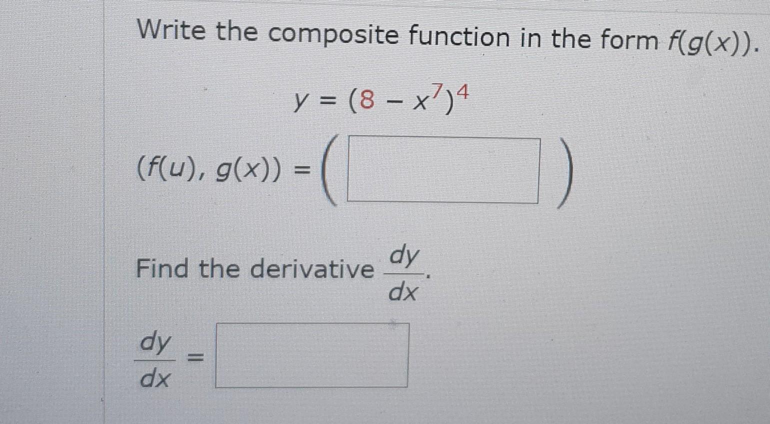 Solved Write the composite function in the form f(g(x)). y = | Chegg.com