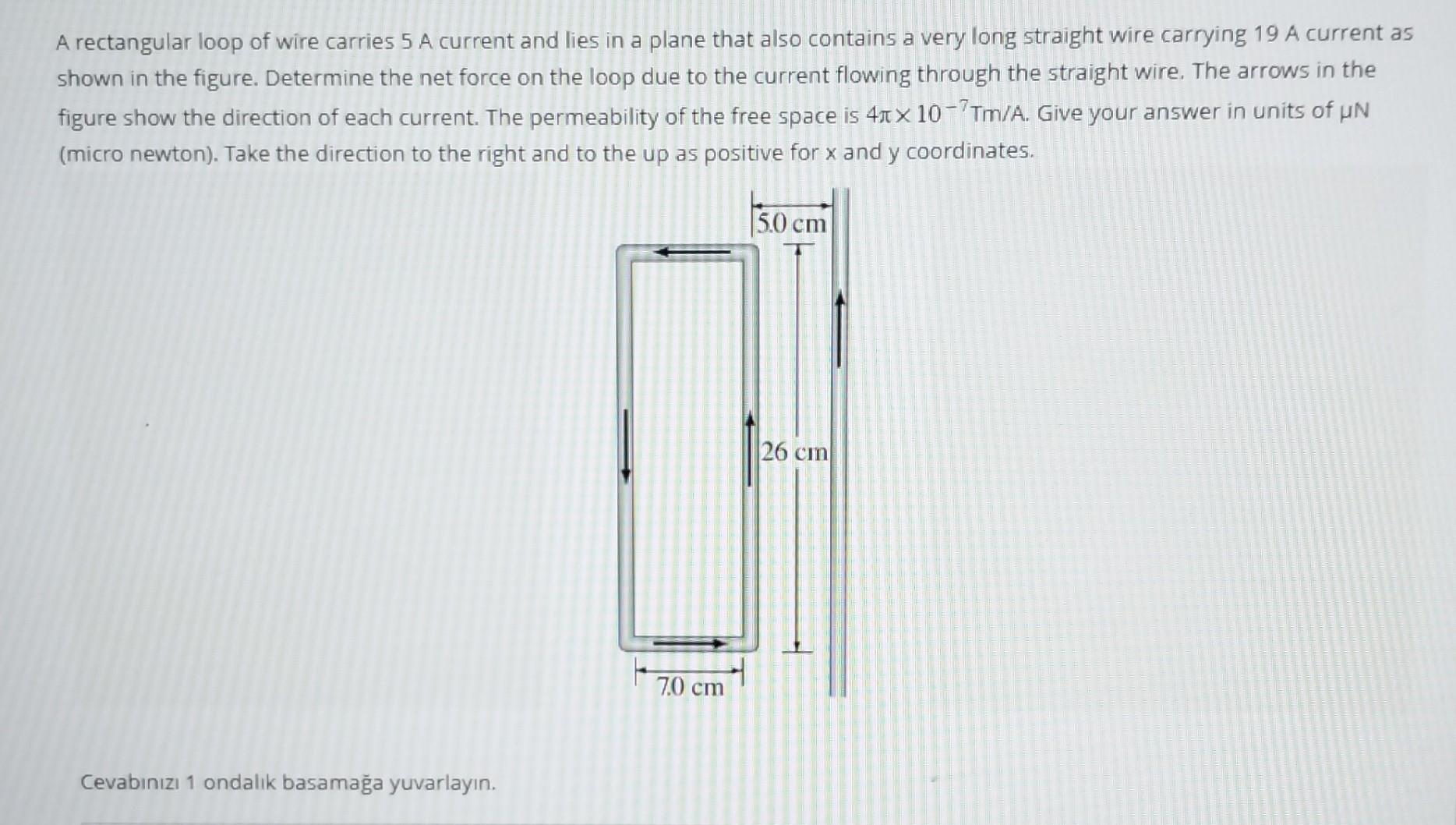 Solved A rectangular loop of wire carries 5 A current and | Chegg.com