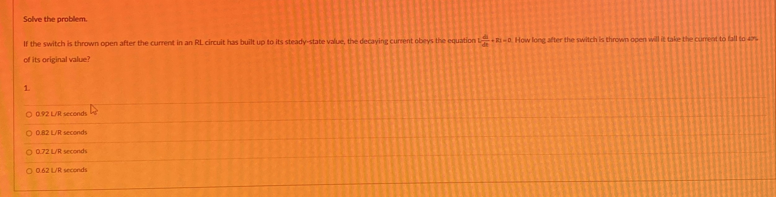 Solve the problem.If the switch is thrown open after | Chegg.com