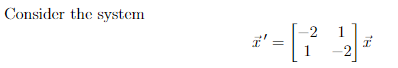 Solved Consider the systemvec(x)'=[-211-2]vec(x) | Chegg.com