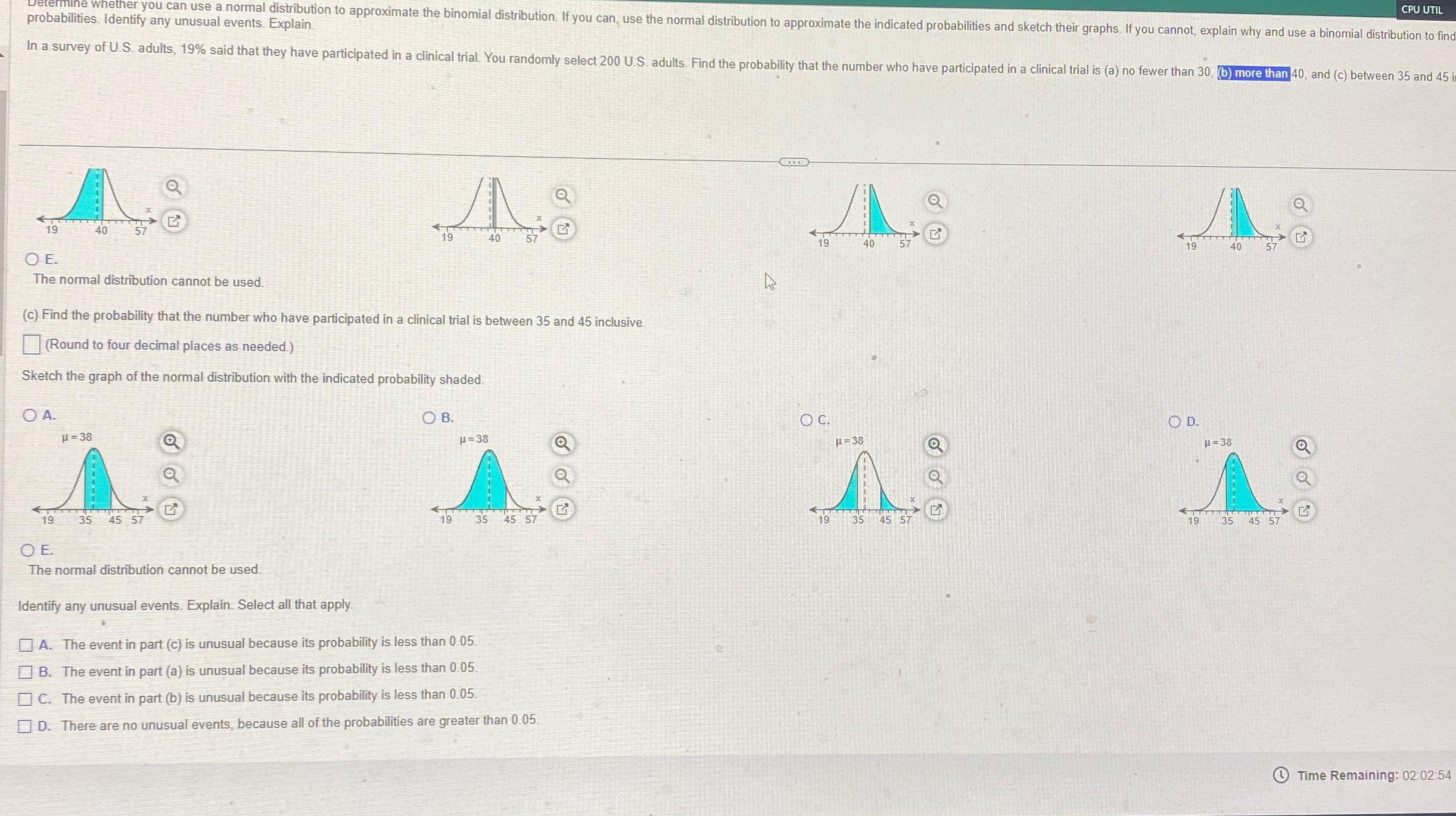 Solved probabilities. Identify any unusual events. | Chegg.com