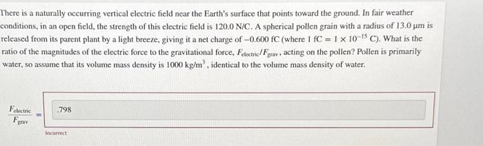Solved There is a naturally occurring vertical electric | Chegg.com