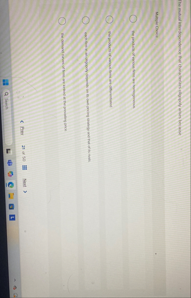 Solved The mutual interdependence that characterizes | Chegg.com