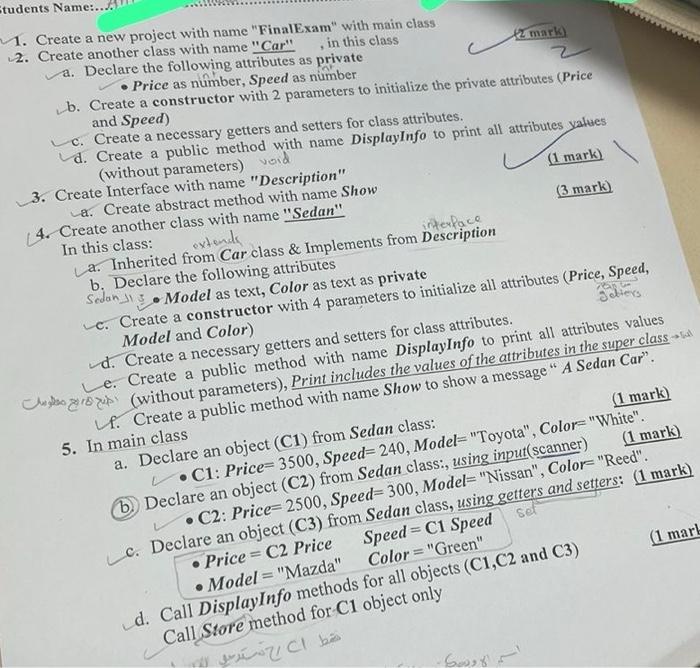 Solved 1. Create a new project with name "FinalExam" with | Chegg.com