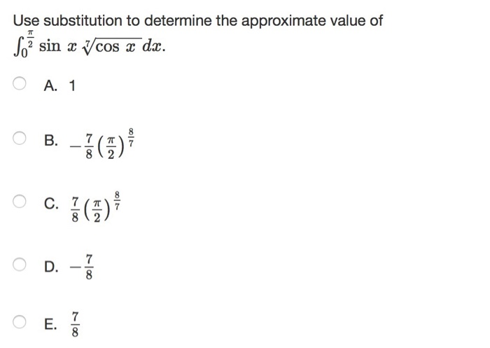 Solved Use substitution to determine the approximate value | Chegg.com