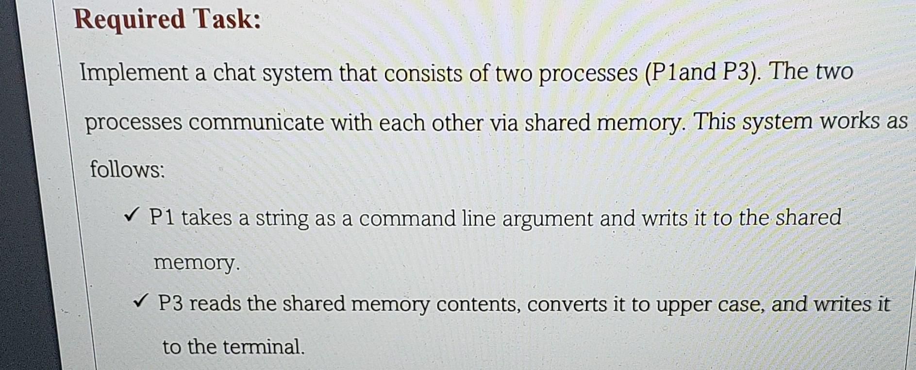 Solved Required I ask: Implement a chat system that consists | Chegg.com