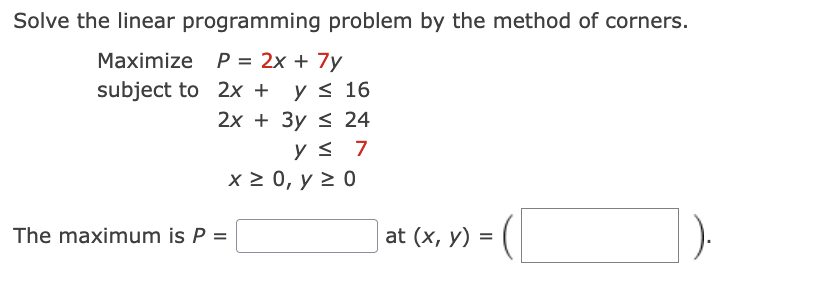 Solved Solve the linear programming problem by the method of | Chegg.com