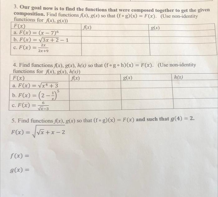Solved 3. Our goal now is to find the functions that were | Chegg.com