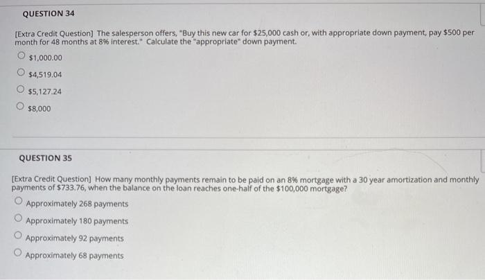 Solved QUESTION 34 [Extra Credit Question) The salesperson | Chegg.com