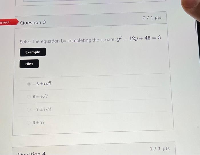 Solved Solve the equation by completing the square: | Chegg.com