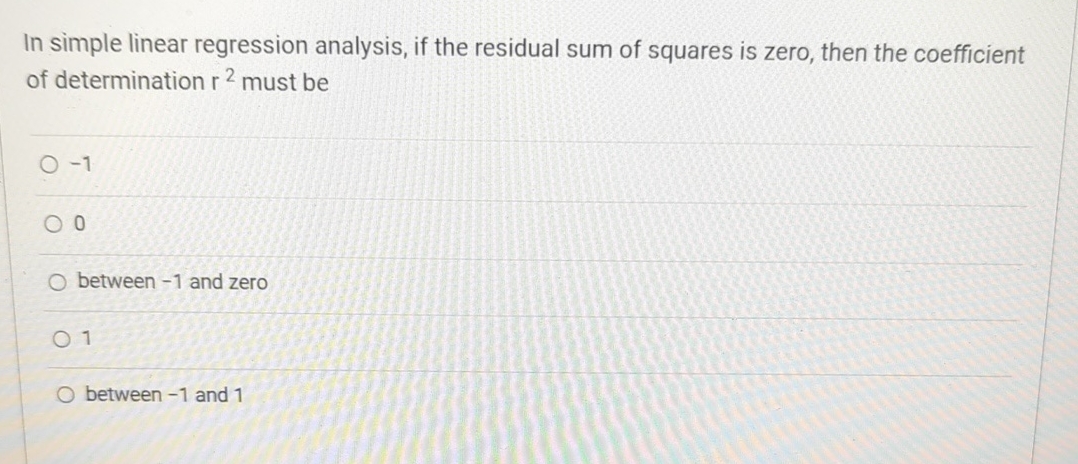 In simple linear regression analysis, if the residual | Chegg.com