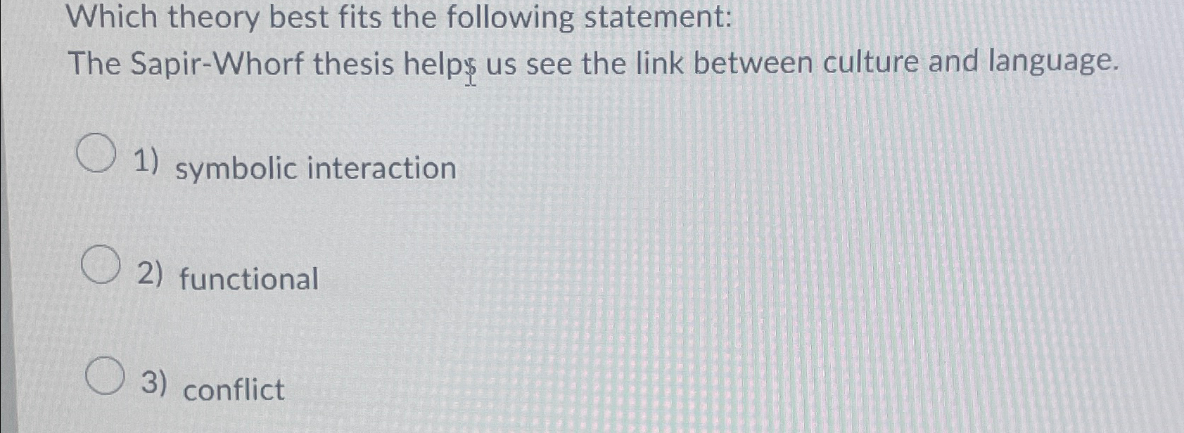 Solved Which theory best fits the following statement:The | Chegg.com