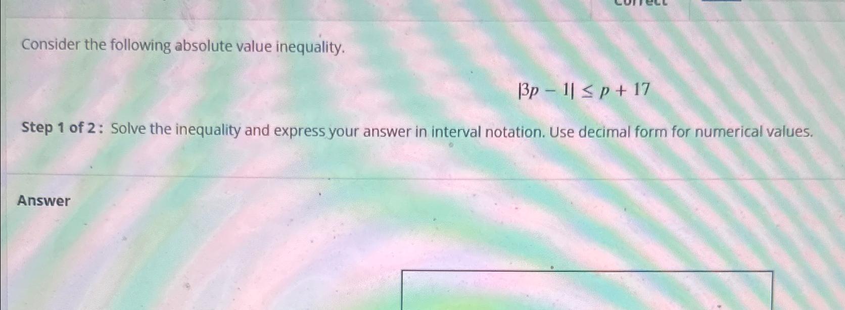 Solved Consider the following absolute value | Chegg.com