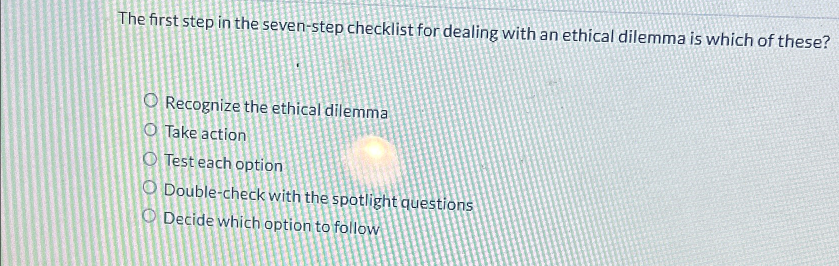 Solved The first step in the seven-step checklist for | Chegg.com