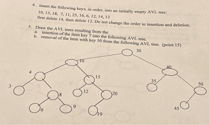 Solved 4. insert the following keys, in order, into an | Chegg.com