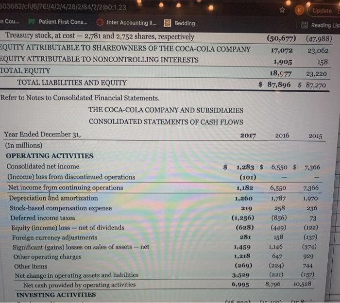 Comparative Analysis Case The Coca-Cola Company and | Chegg.com