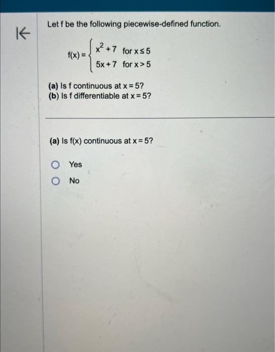 Solved Let f be the following piecewise-defined function. | Chegg.com