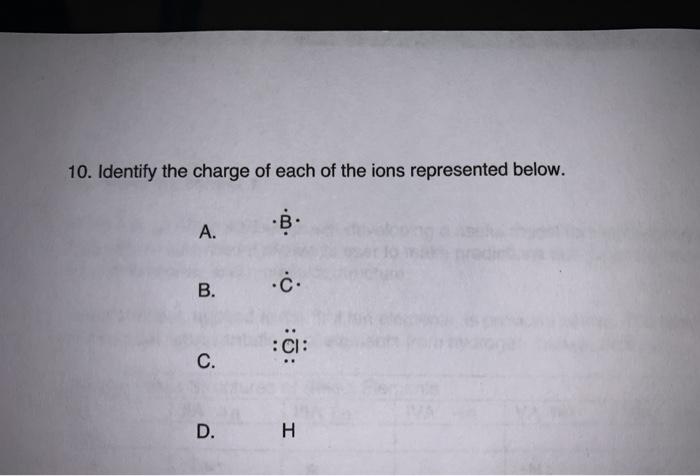 Solved 10. Identify the charge of each of the ions | Chegg.com