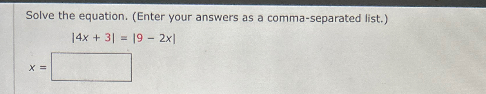 Solved Solve the equation. (Enter your answers as a | Chegg.com