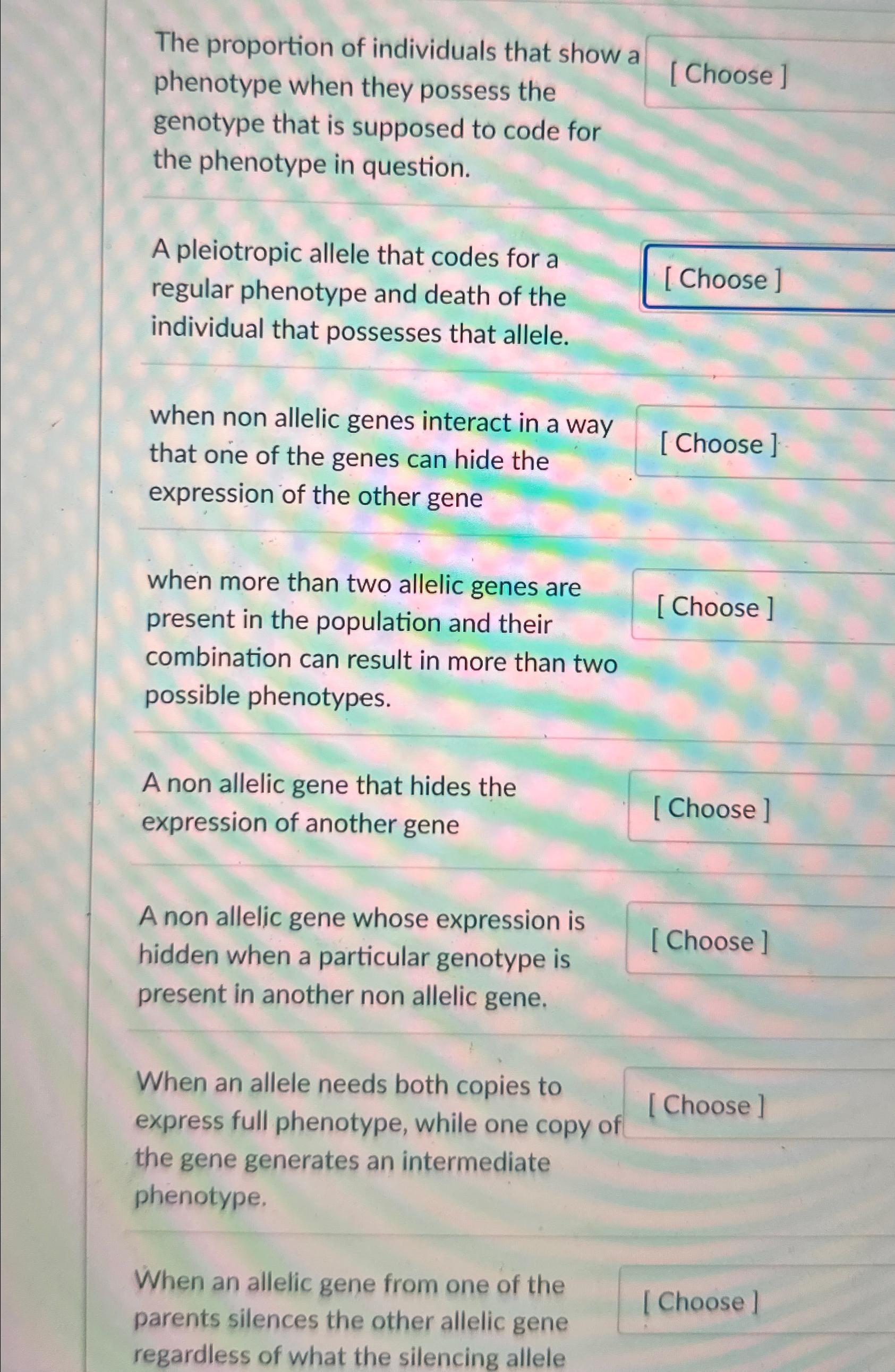 Solved The proportion of individuals that show a phenotype | Chegg.com