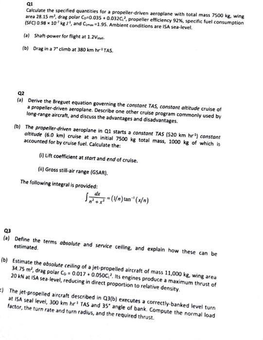 Q1 Calculate the specified quantities for a | Chegg.com