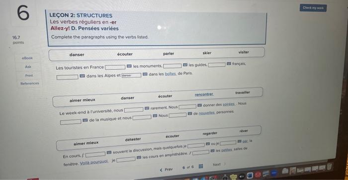 LEÇON 2: STRUCTURES Les verbes réguliers en -er | Chegg.com