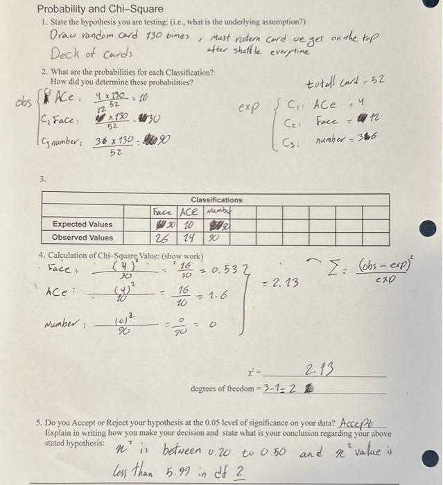 4. Calculation of Chi-Square Value: (show work) | Chegg.com