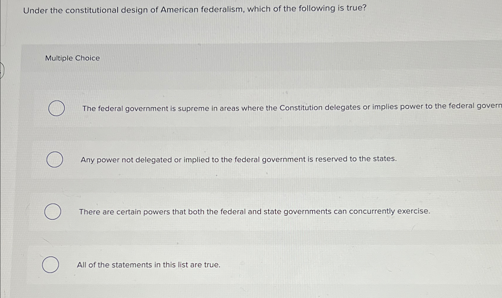 Solved Under the constitutional design of American | Chegg.com