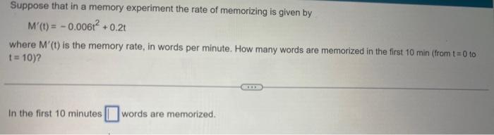 Solved Suppose that in a memory experiment the rate of | Chegg.com