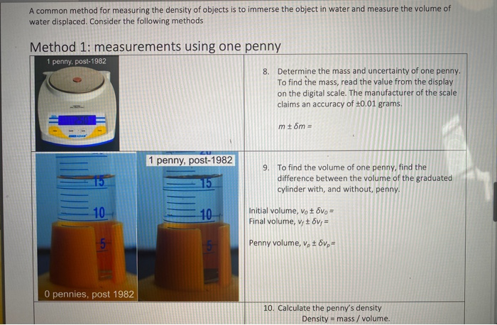Solved A common method for measuring the density of objects | Chegg.com