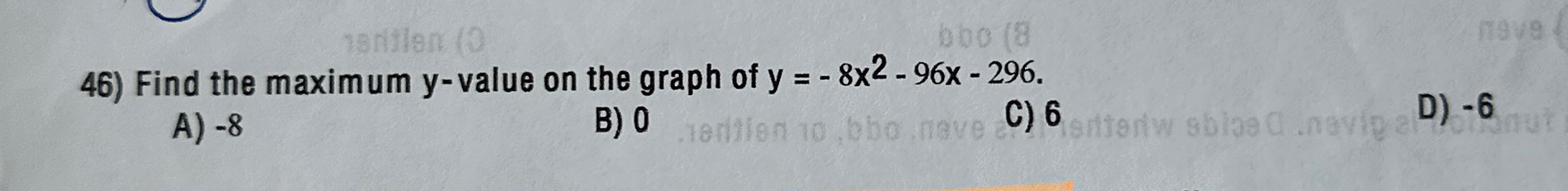 Solved Find the maximum y-value on the graph of | Chegg.com
