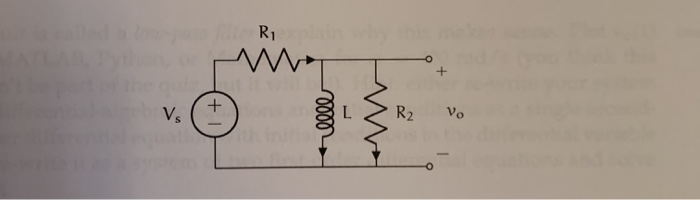 Solved Exercise 02.3 RL circuit with a sinusoidal input For | Chegg.com