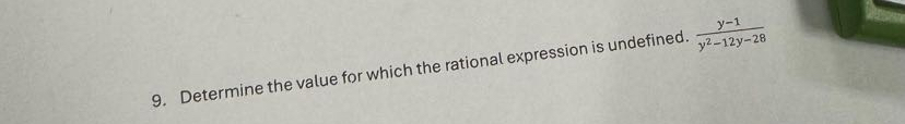 Solved Determine the value for which the rational expression | Chegg.com