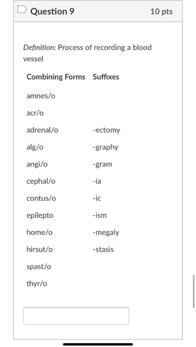 Solved Read the definition of the medical word. Combine the | Chegg.com
