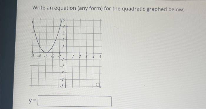 Solved Write An Equation Any Form For The Quadratic