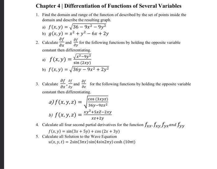 Solved Chapter 4 | Differentiation of Functions of Several | Chegg.com