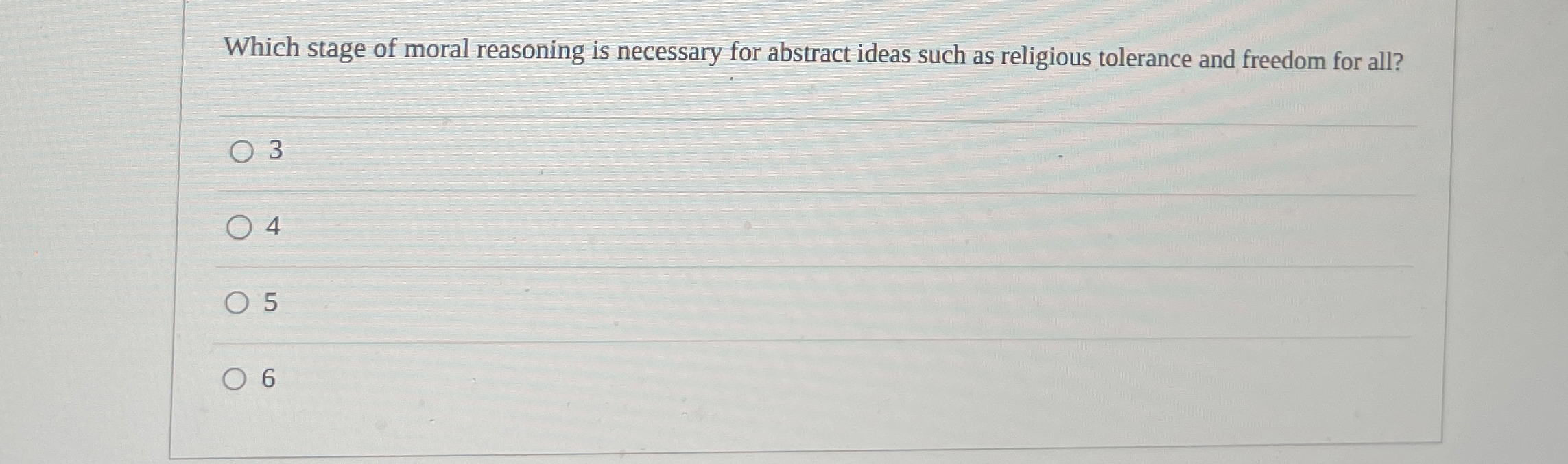 Solved Which stage of moral reasoning is necessary for | Chegg.com